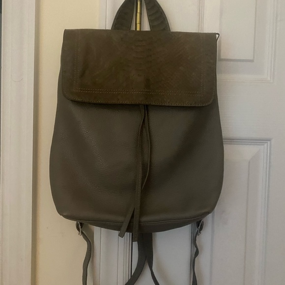 Posse | Bags | Posse Hunter Green Leather Backpack With Lizard Skin ...